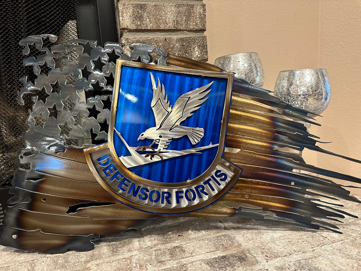 Tattered American Flag - Metal Wall Art - Air Force Rank Edition – Mind ...