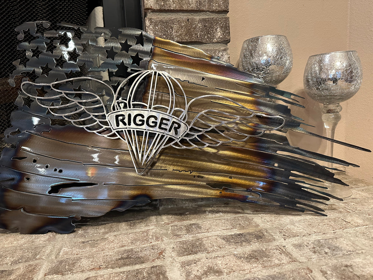 Tattered American Flag - Metal Wall Art - Huey Edition - US Army – Mind ...