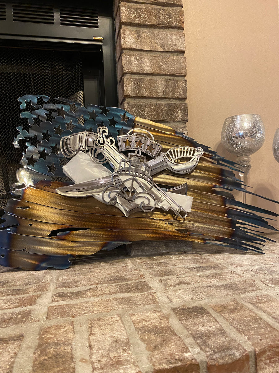 Tattered American Flag - SWCC Master Edition – Mind Bending Metal Art