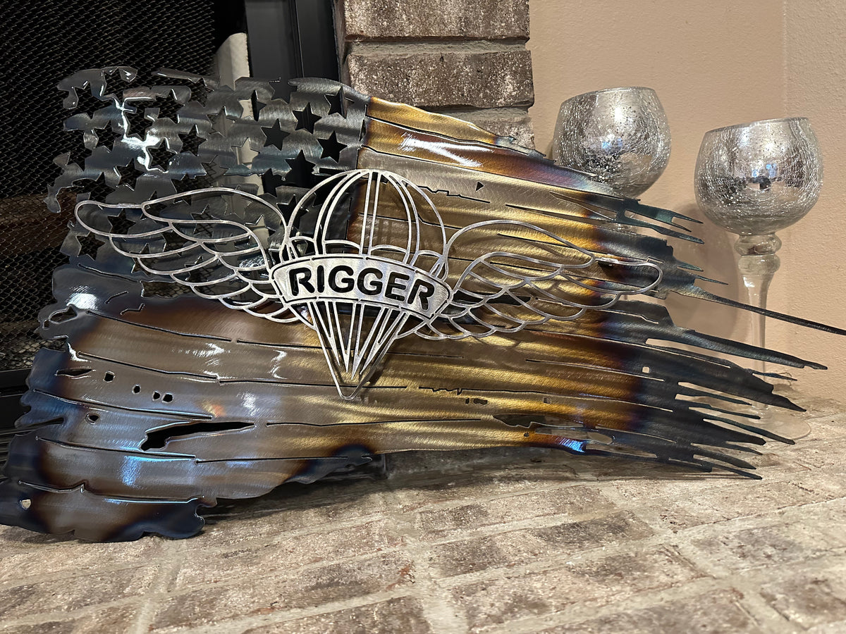 Tattered American Flag - Metal Wall Art - Huey Edition - US Army – Mind ...