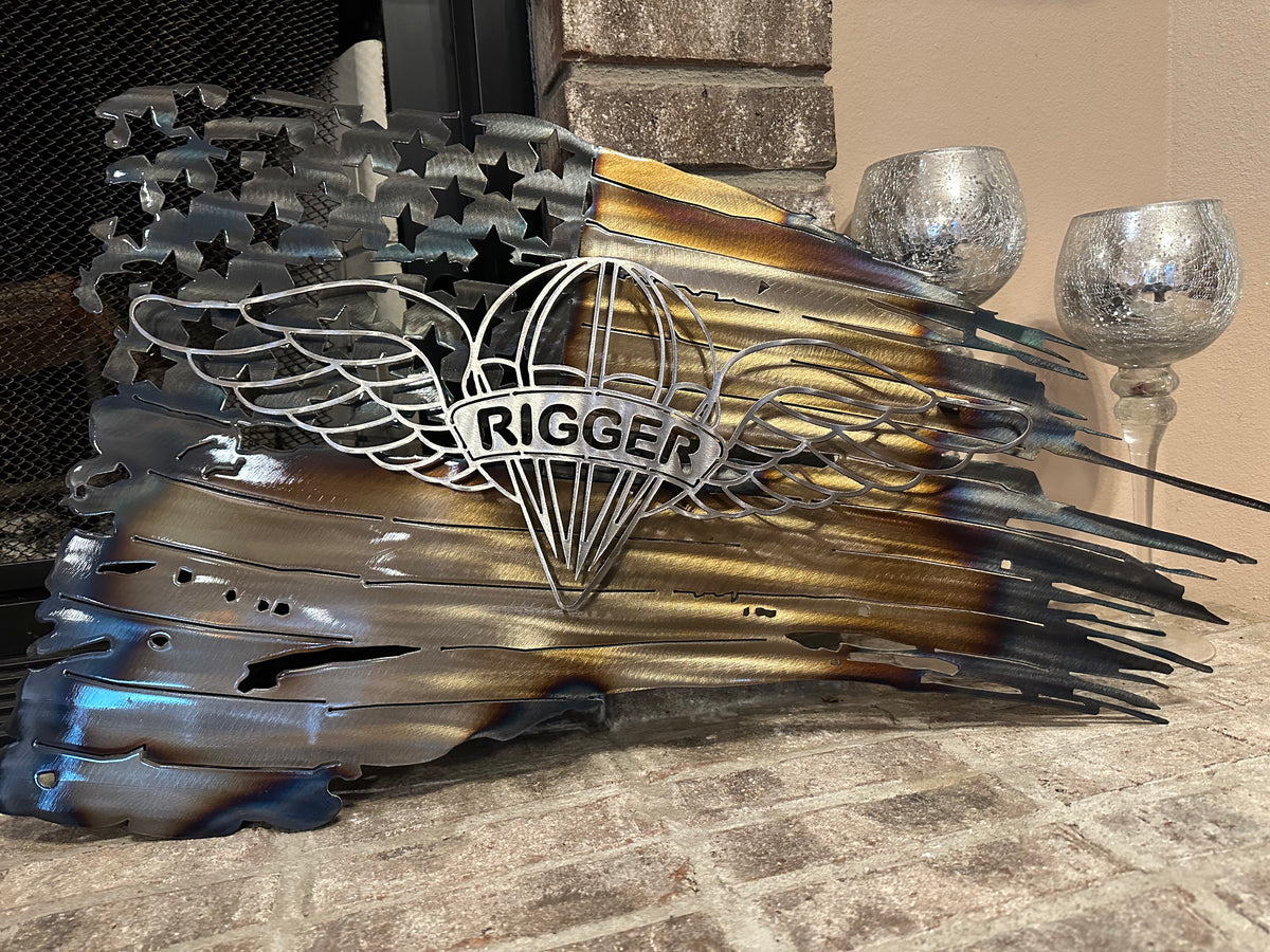 Tattered American Flag - Metal Wall Art - Huey Edition - US Army – Mind ...