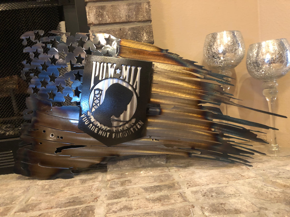 Tattered American Flag - Metal Wall Art - POW Edition – Mind Bending ...