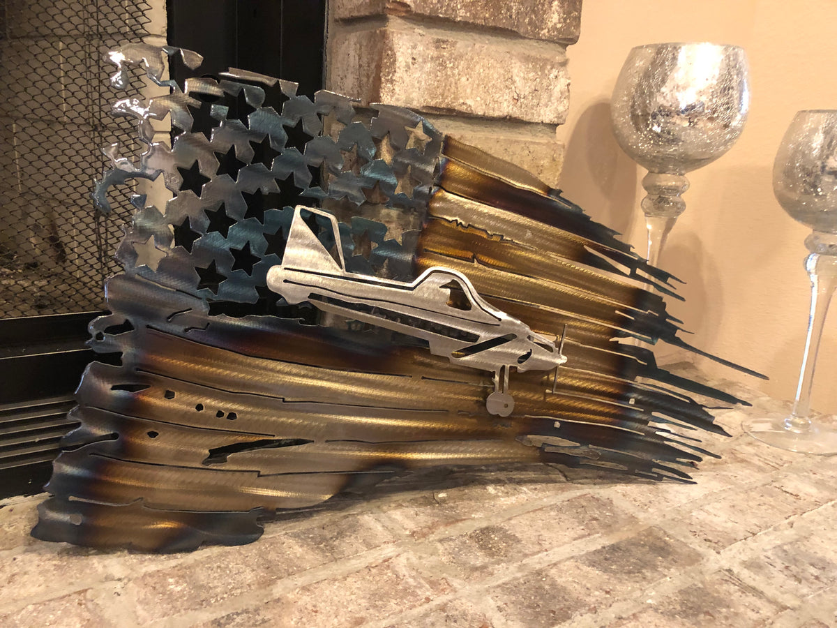 Tattered American Flag - Metal Wall Art - Crop Duster – Mind Bending ...